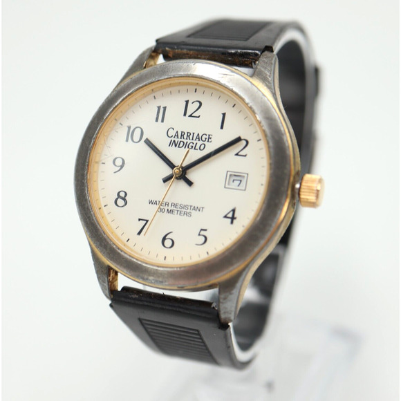 Timex | Accessories | Carriage By Timex Indiglo Watch 36mm Date Dial ...